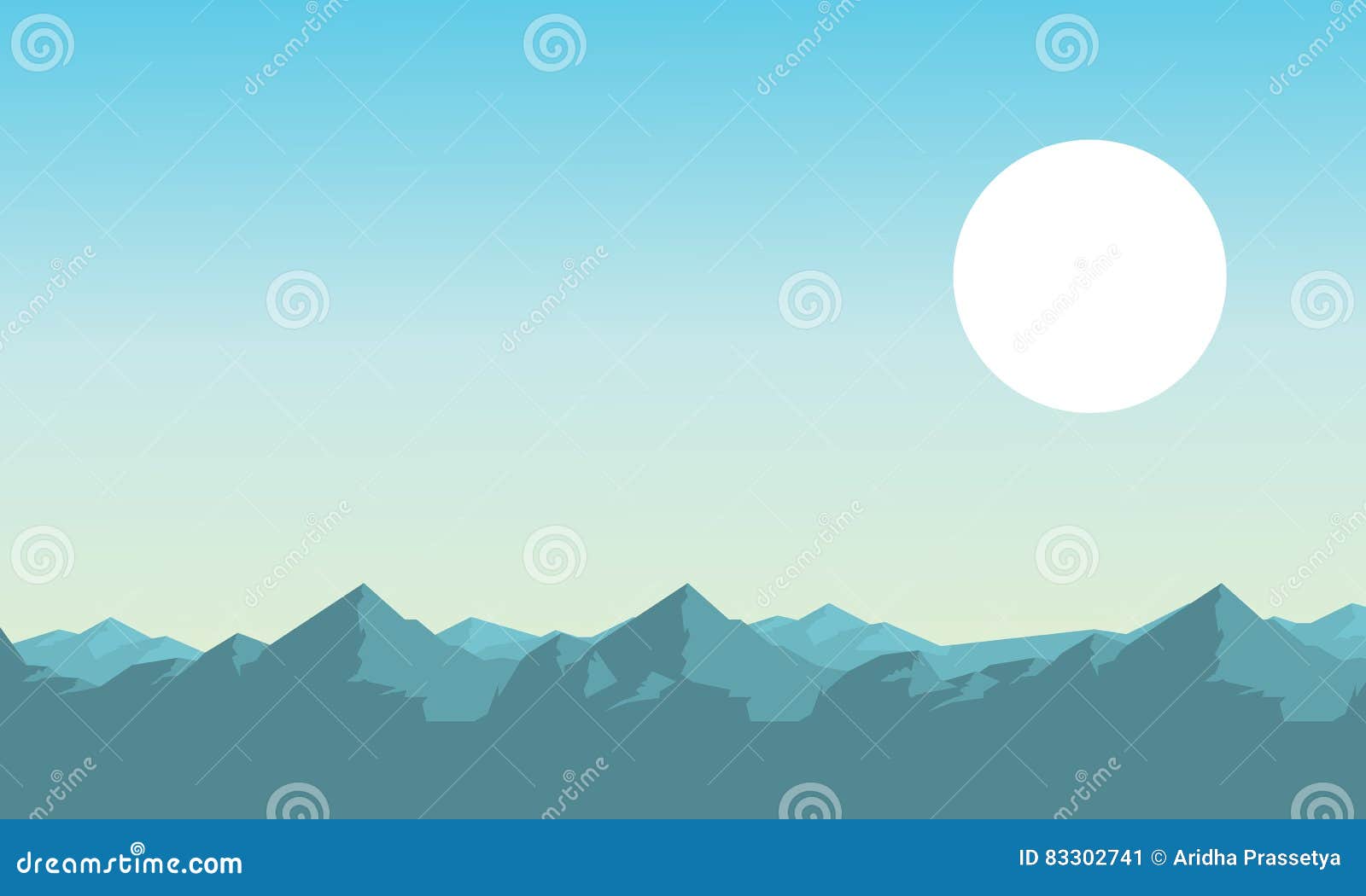 Mountain with Sun of Landscape Stock Vector - Illustration of summer ...