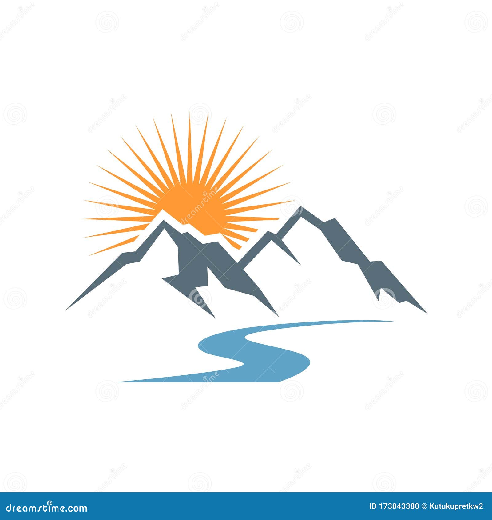 Mountain and Sun Logo Template Illustration Design. Vector EPS 10 Stock ...