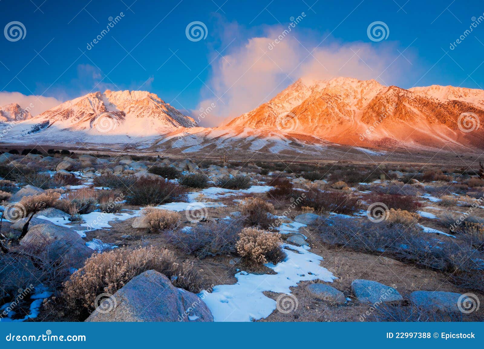 Mountain Sunrise stock photo. Image of spring, glacier - 22997388