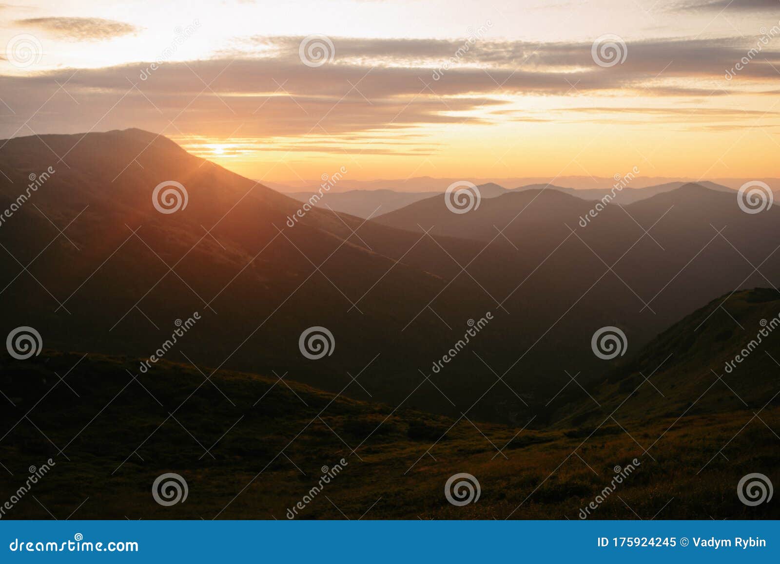 Epic Sunset in the Carpathian Mountains Stock Image - Image of outdoors ...
