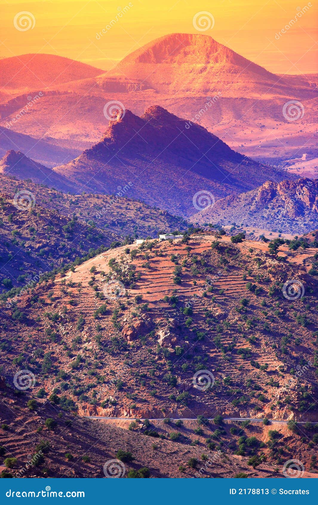 Mountain sunset - Morocco stock image. Image of majestic - 2178813
