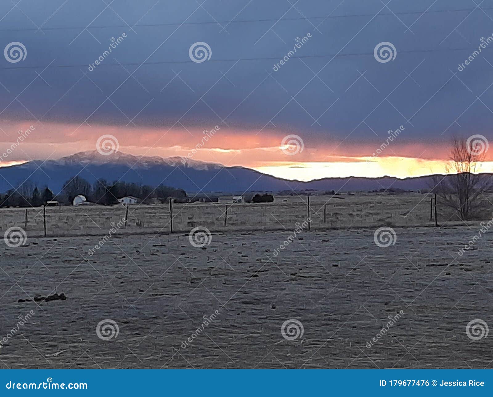 Mountain, Sunset, Snowy Mountains, Clouds, Plains Stock Photo - Image ...