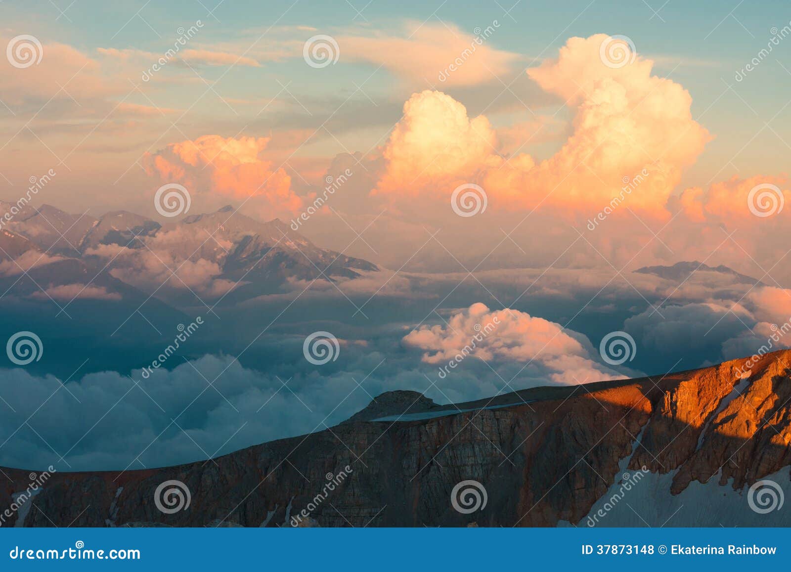 Mountain sunset summer stock photo. Image of caucasus - 37873148