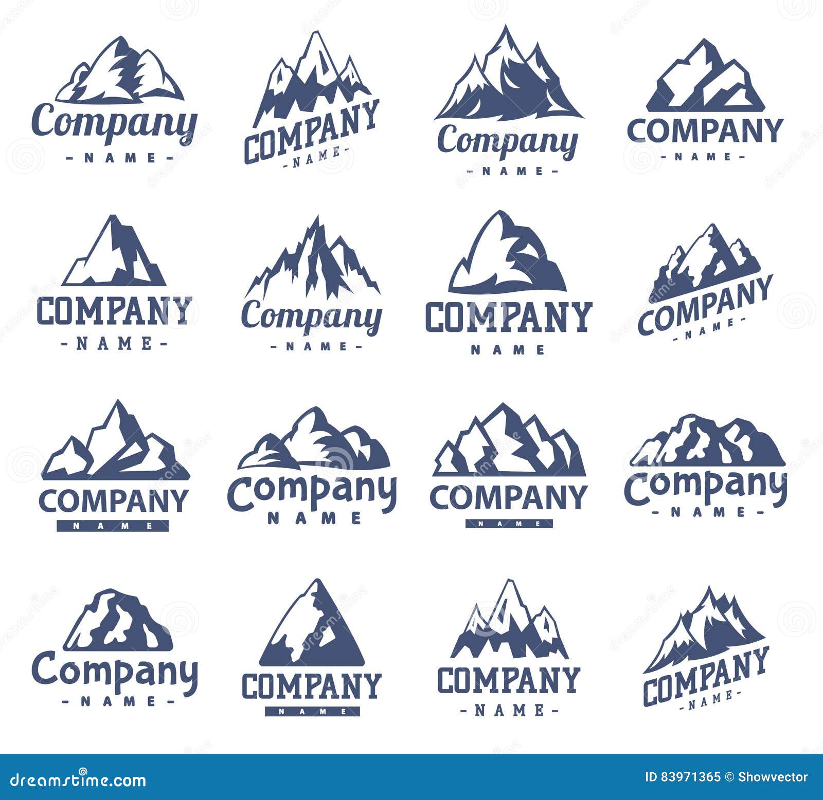 Mountain Symbol Vector Set. Stock Vector - Illustration of element ...