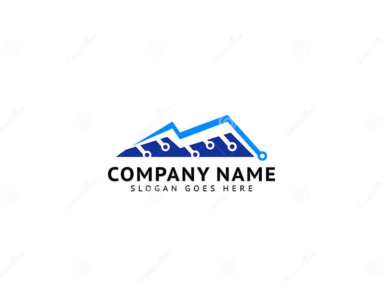 Mountain Technology Logo Template Design Vector Stock Vector ...