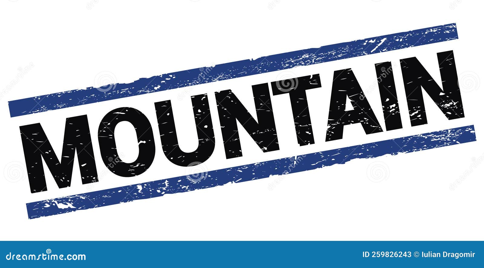 MOUNTAIN Text on Black-blue Rectangle Stamp Sign Stock Illustration ...