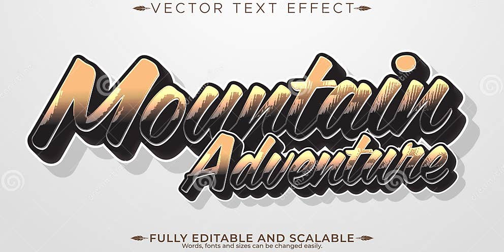 Mountain Text Effect, Editable Modern Lettering Typography Font Style ...
