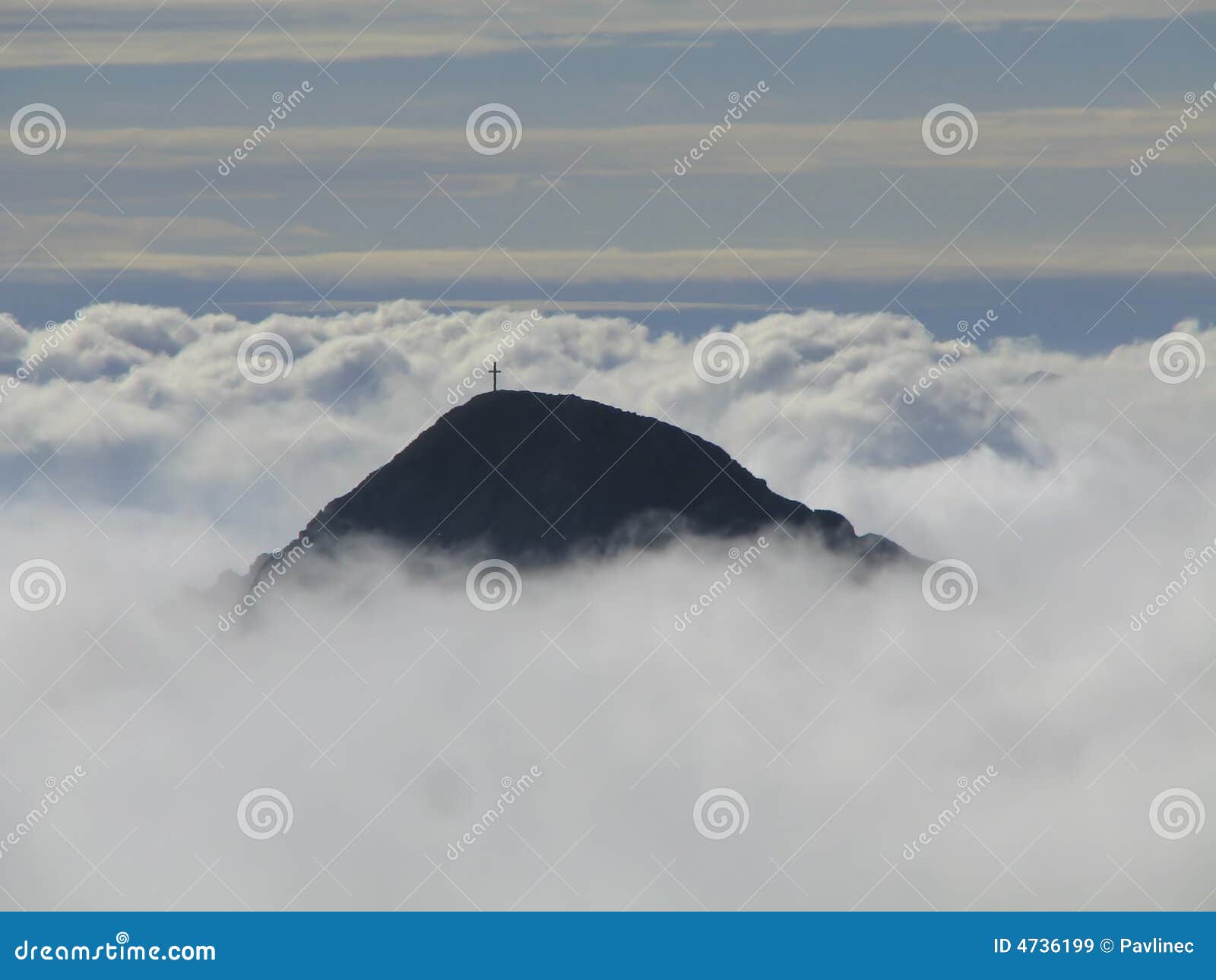 Mountain top in clouds stock image. Image of cloud, cloudscape - 4736199