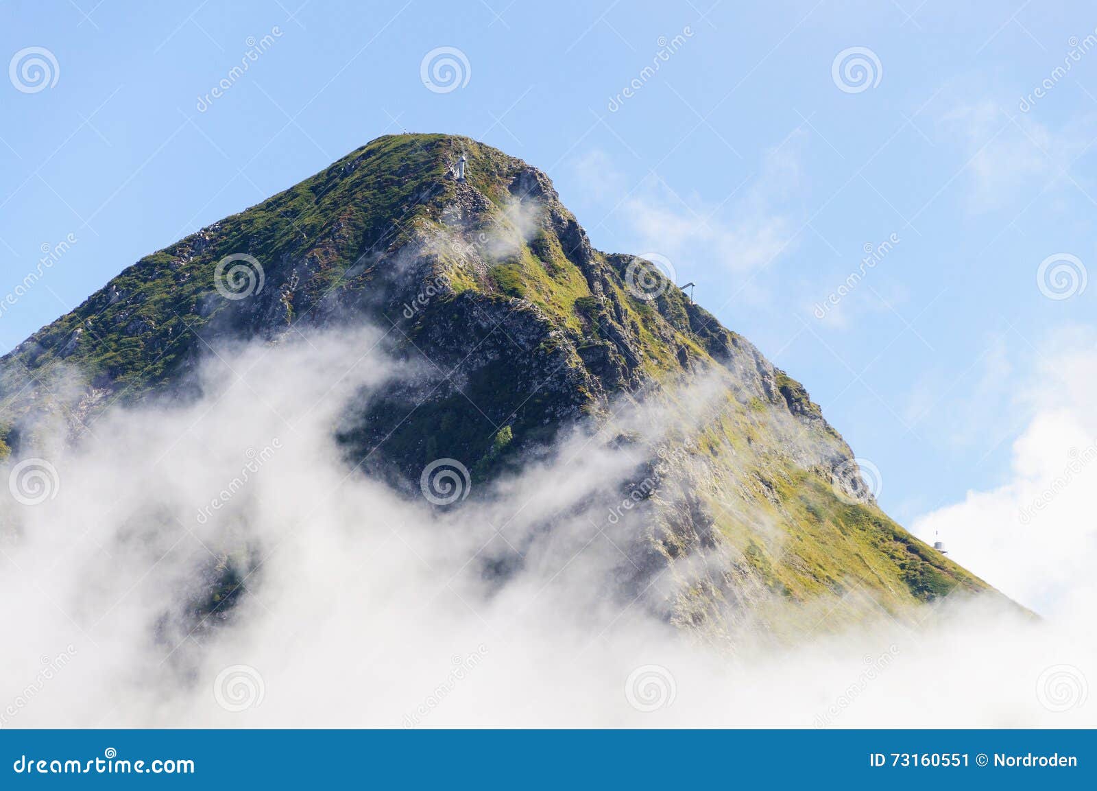Mountain Top in the Clouds. Stock Image - Image of alps, tourism: 73160551