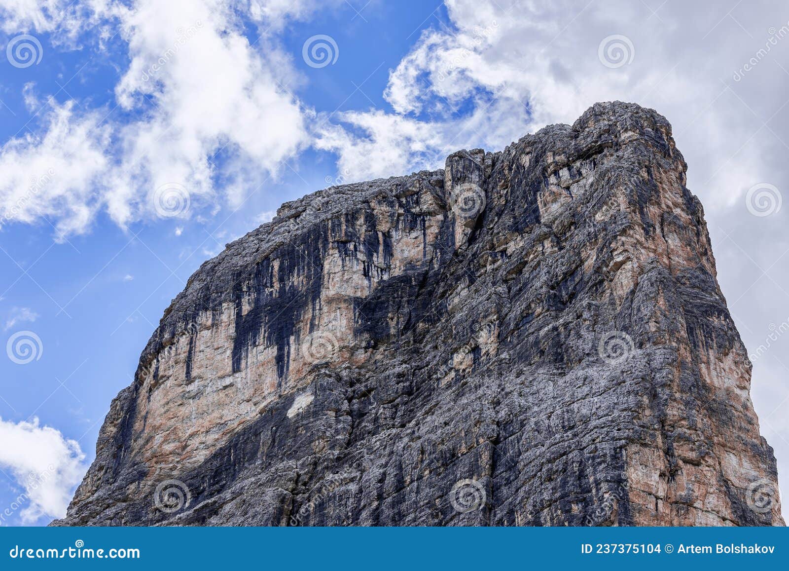 Mountain Top Dolomite Cliffs in the Italian Alps with Characteristic ...