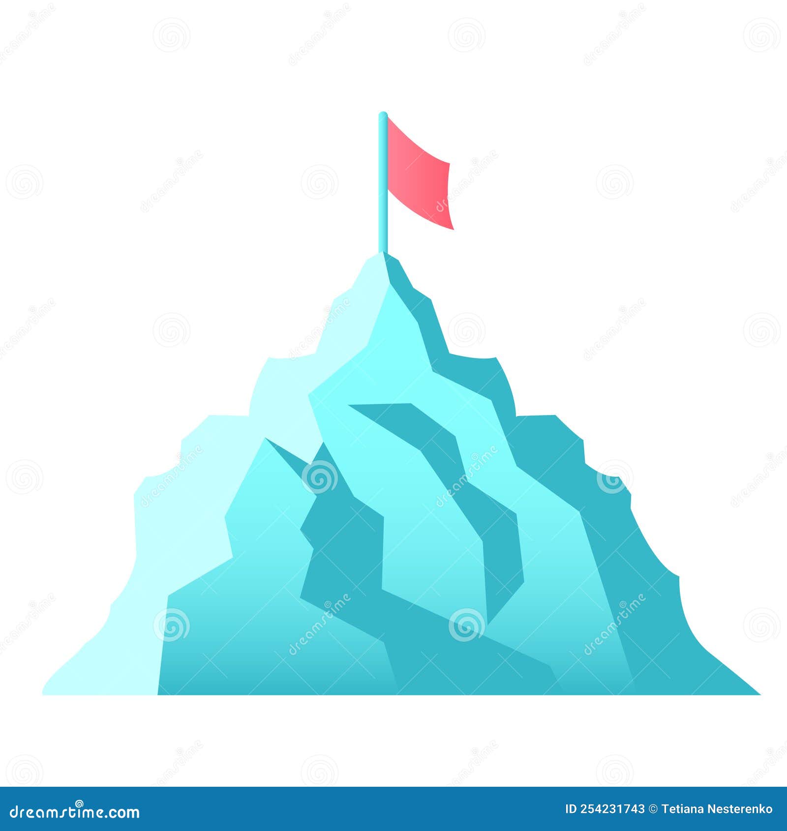 Mountain Top and Flag Vector Design Element Stock Vector - Illustration ...