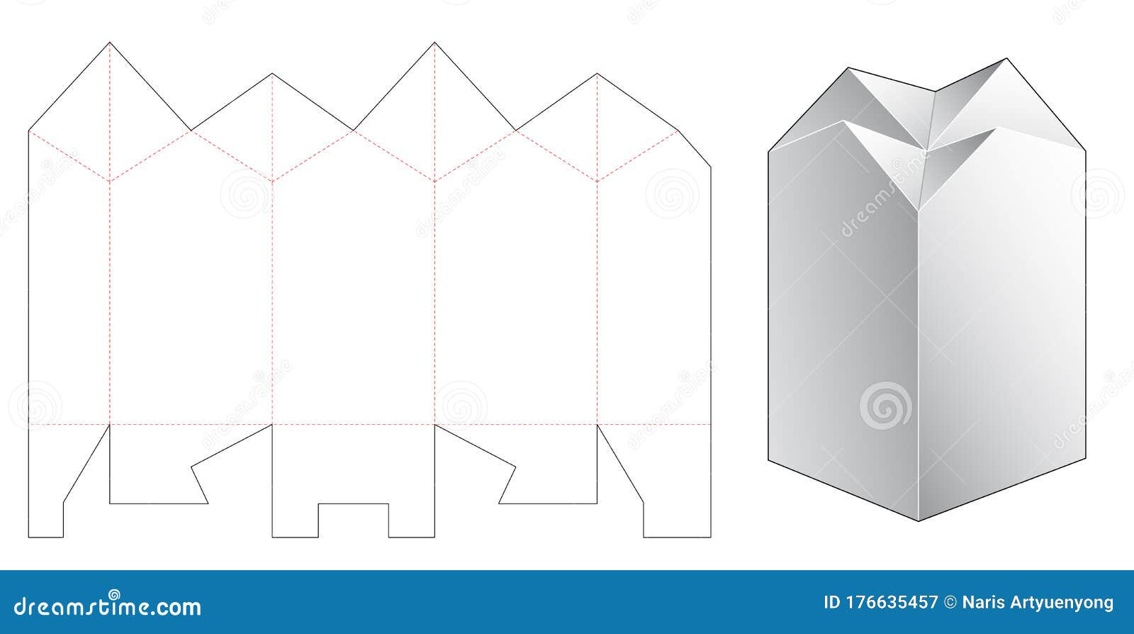 Mountain Top Packaging Box Die Cut Template Stock Vector - Illustration ...