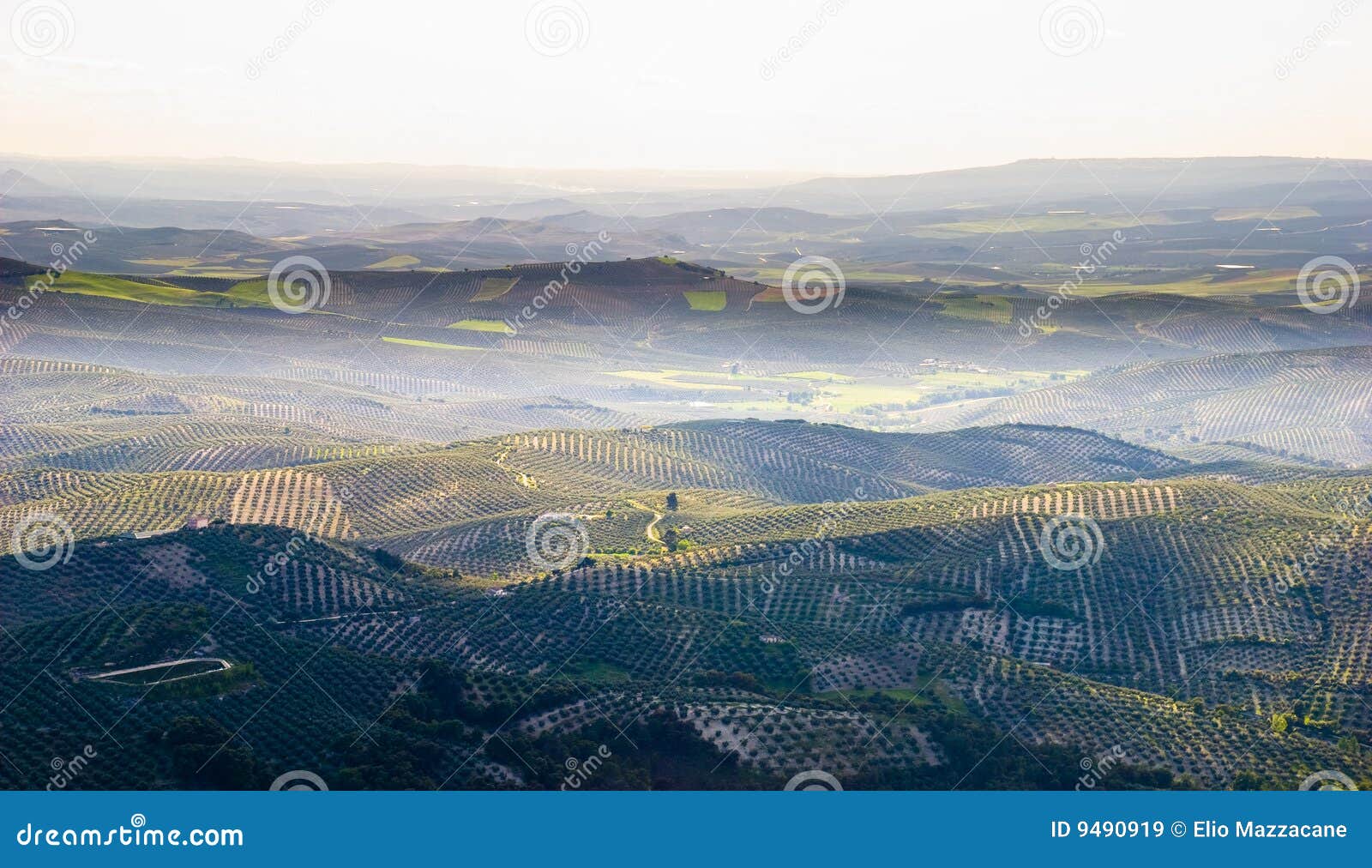 A Mountain Top View of Andalusian Countryside Stock Image - Image of ...