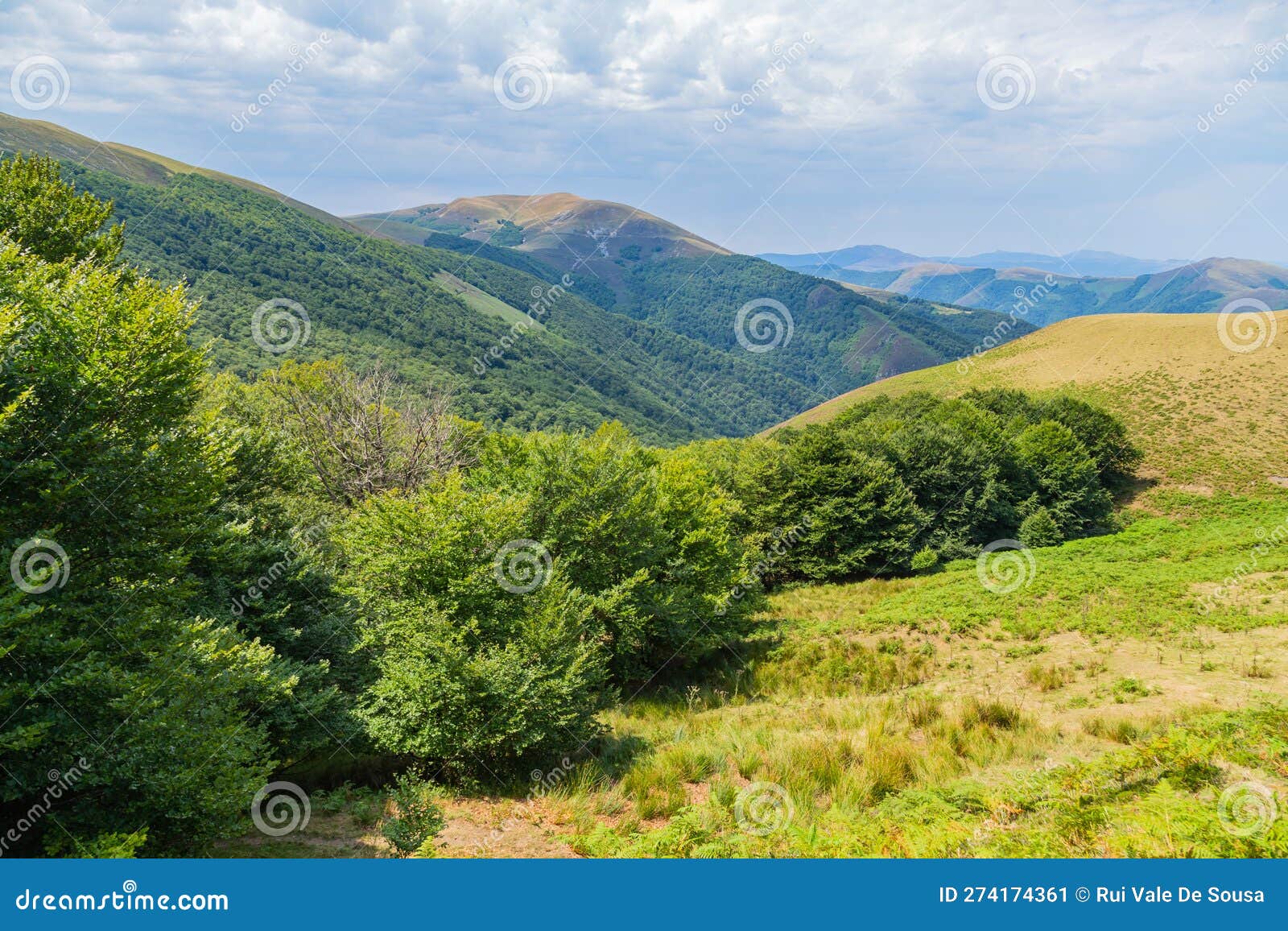 Mountain Top View in Basque Country Stock Image - Image of hills ...