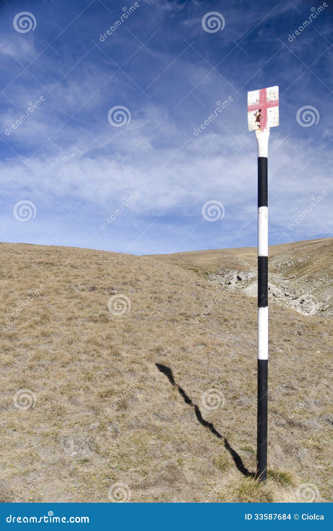 Mountain track post stock photo. Image of outside, arrow - 33587684