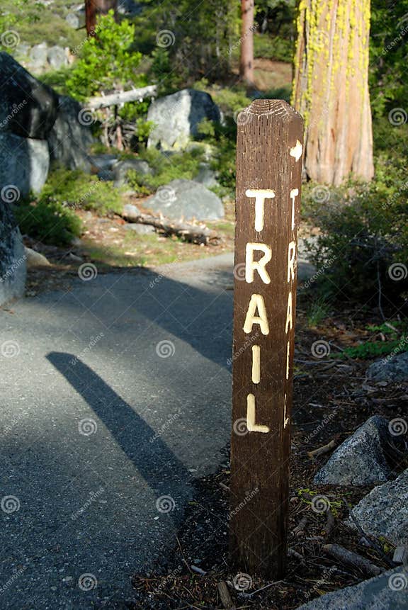 Mountain Trail Sign stock image. Image of trees, mountains - 10185665