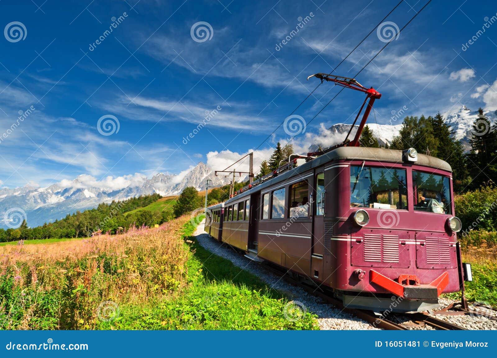 Mountain Tram in Alps. France. Stock Image - Image of scenery, blue ...