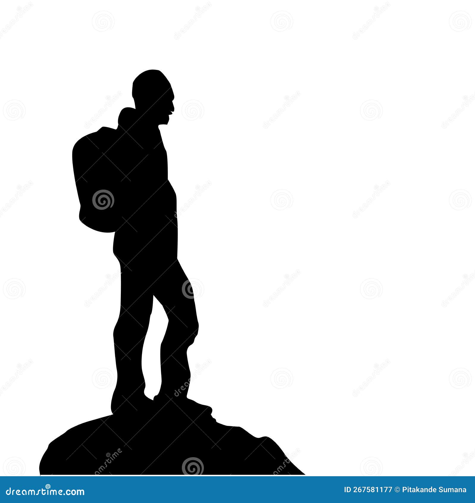 Mountain trekking man stock vector. Illustration of sunset - 267581177