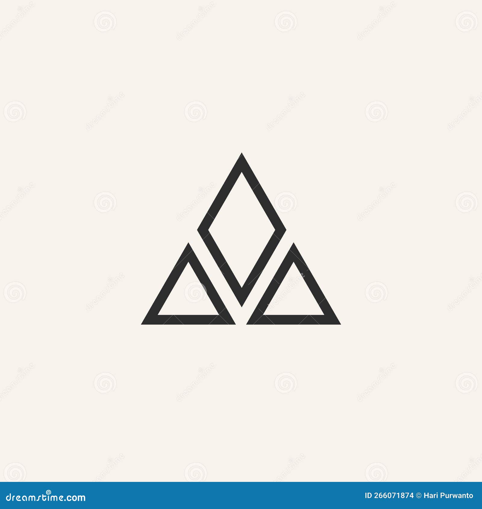 Mountain Triangle Line Art Logo Vector Design Illustration Stock Vector ...