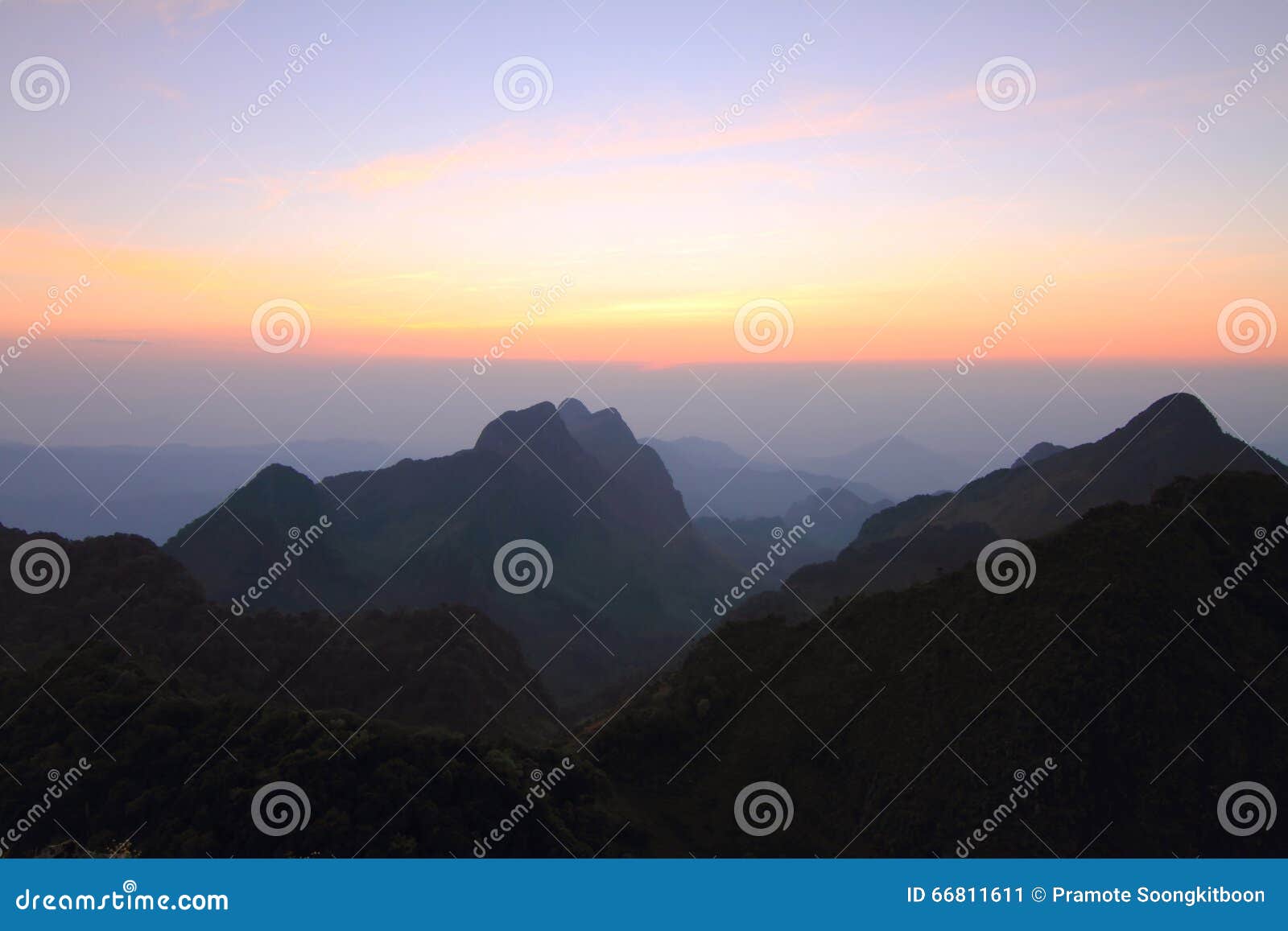 Mountain in twilight stock image. Image of twilight, evening - 66811611