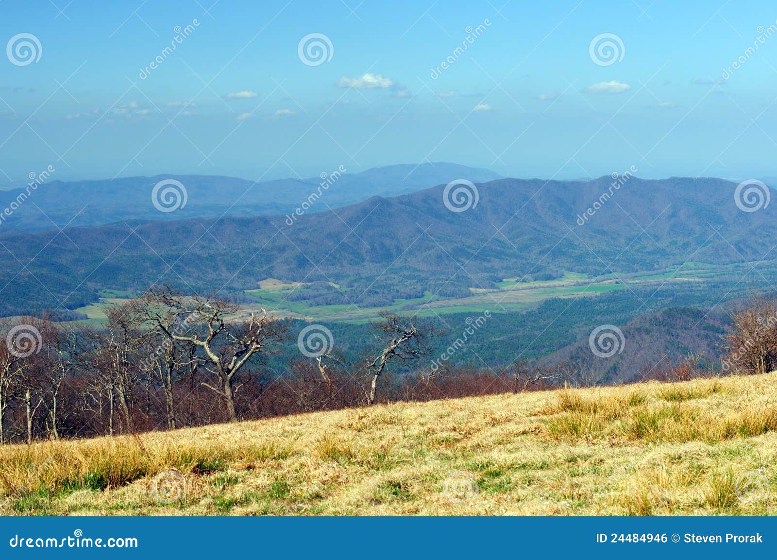 A Mountain Valley from Above Stock Photo - Image of bald, carolina ...
