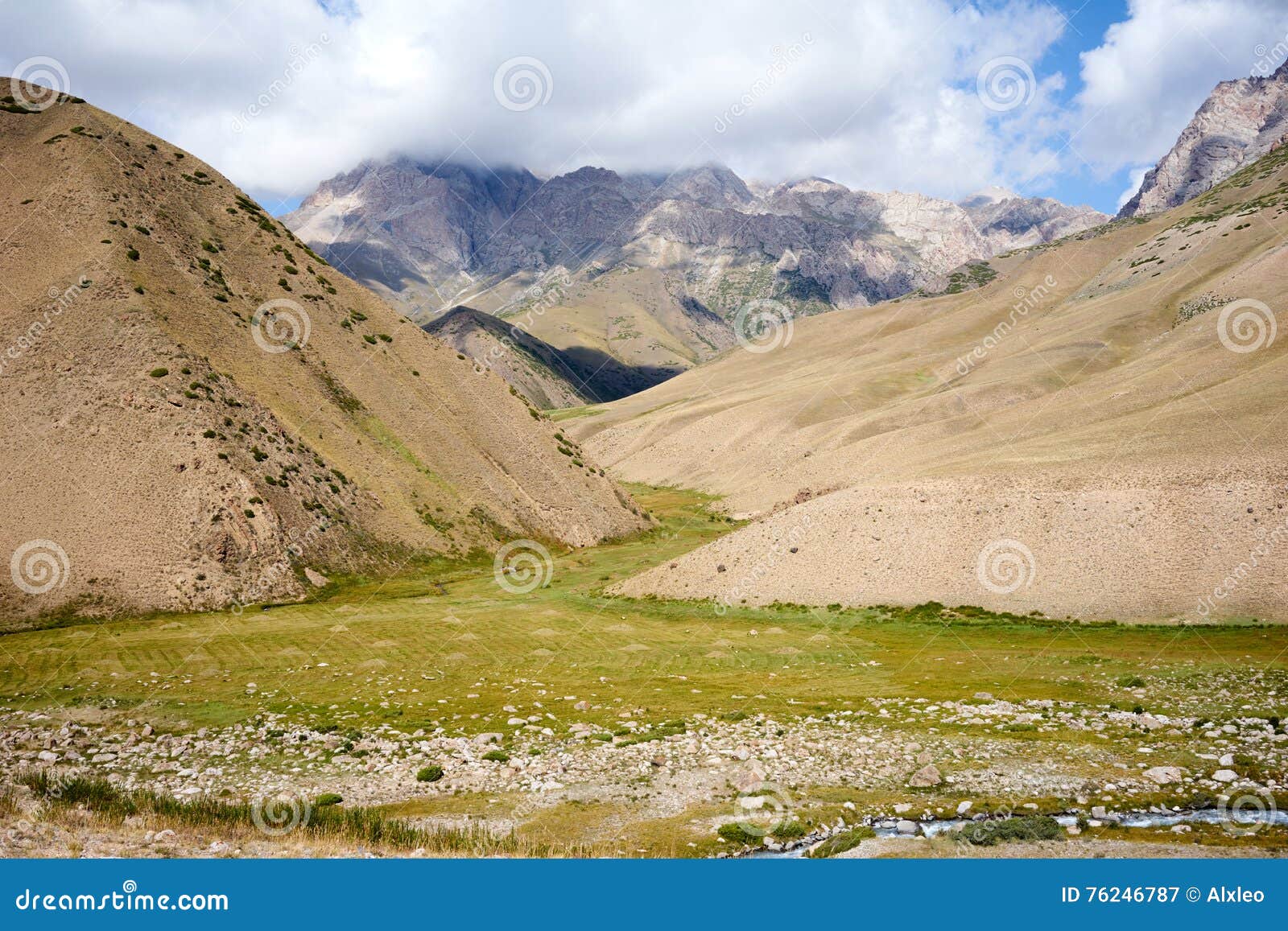 Mountain Valley in the Area of the Alai Range Stock Image - Image of ...