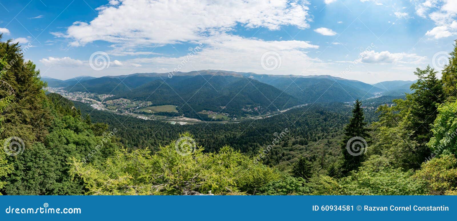 Mountain Valley Panorama, Romania, Prahova Valley Stock Image - Image ...