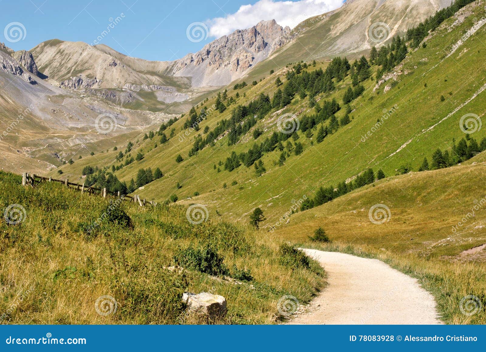 Mountain Valley with Pathway Stock Photo - Image of green, adventure ...