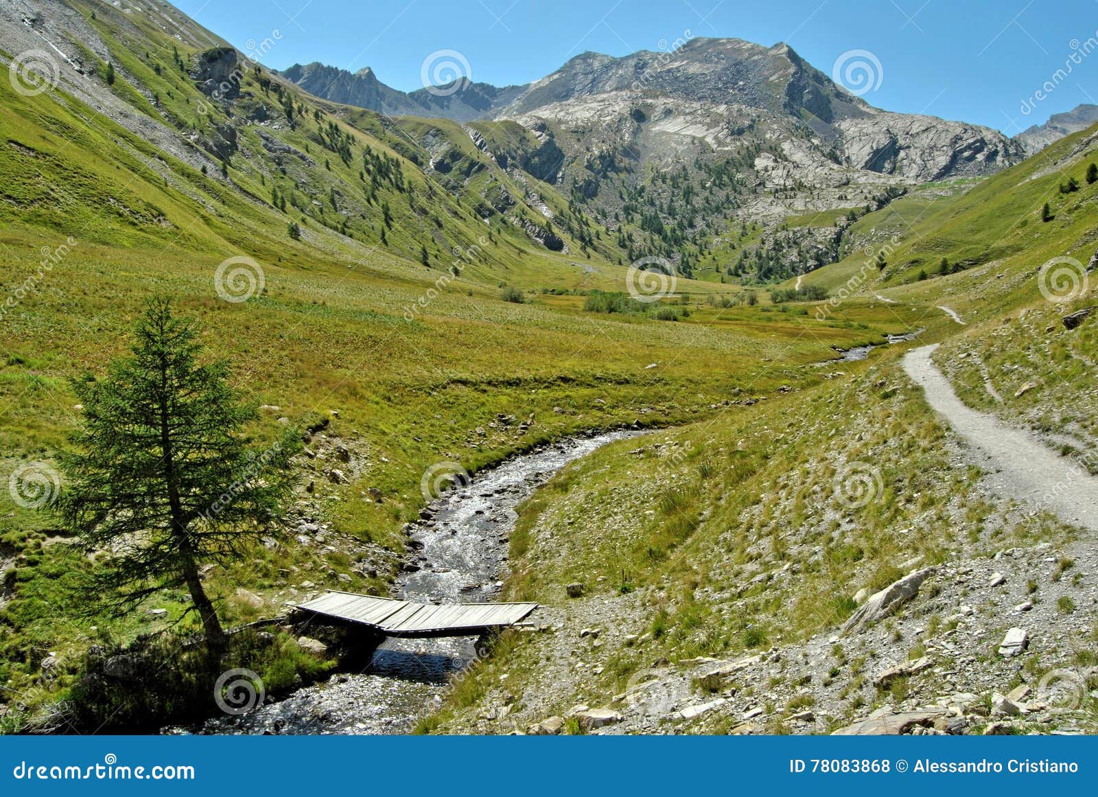 Mountain Valley with Pathway Stock Photo - Image of clear, maritime ...