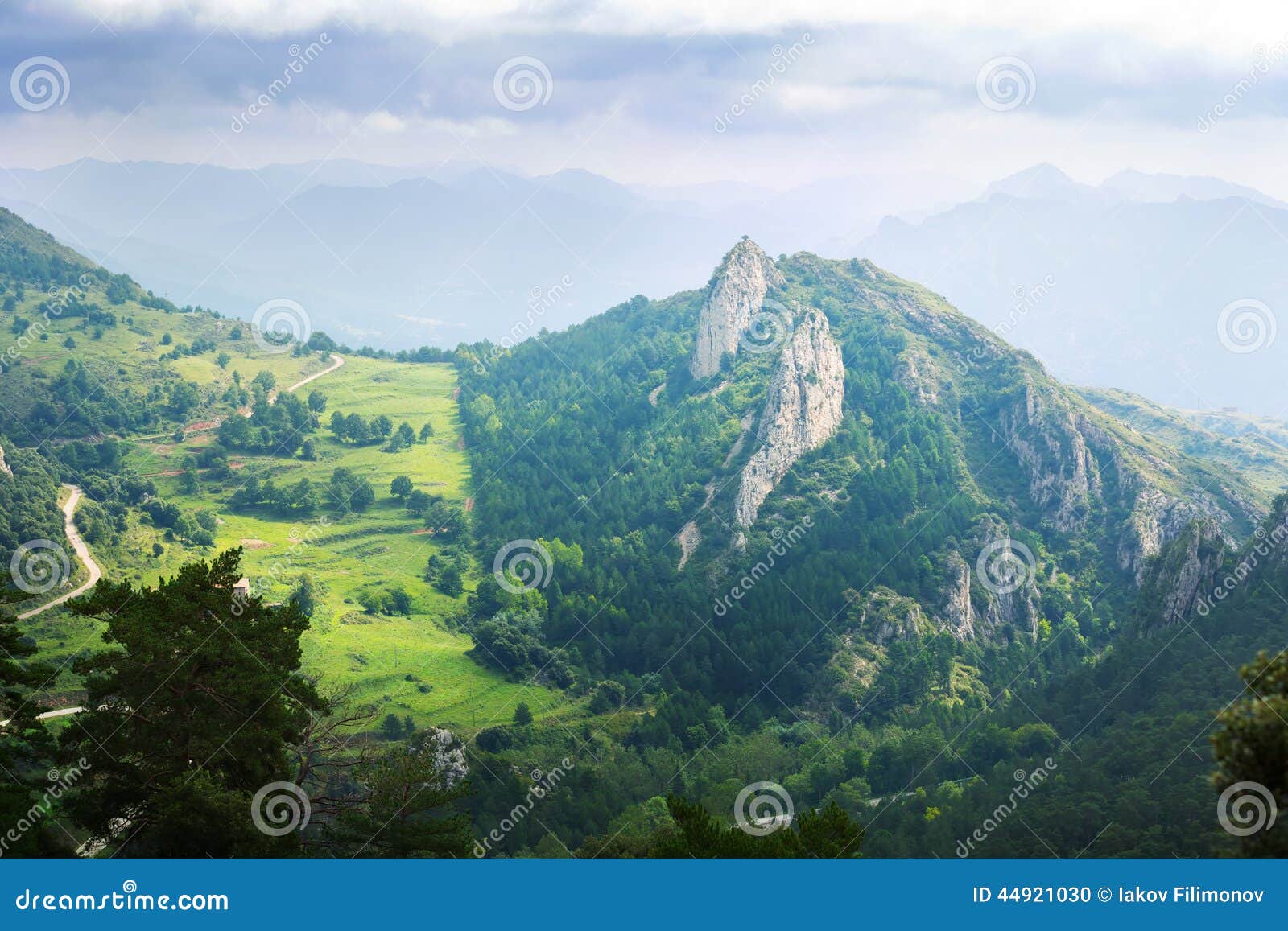 Mountain Valley in Pyrenees from High Point Stock Photo - Image of ...