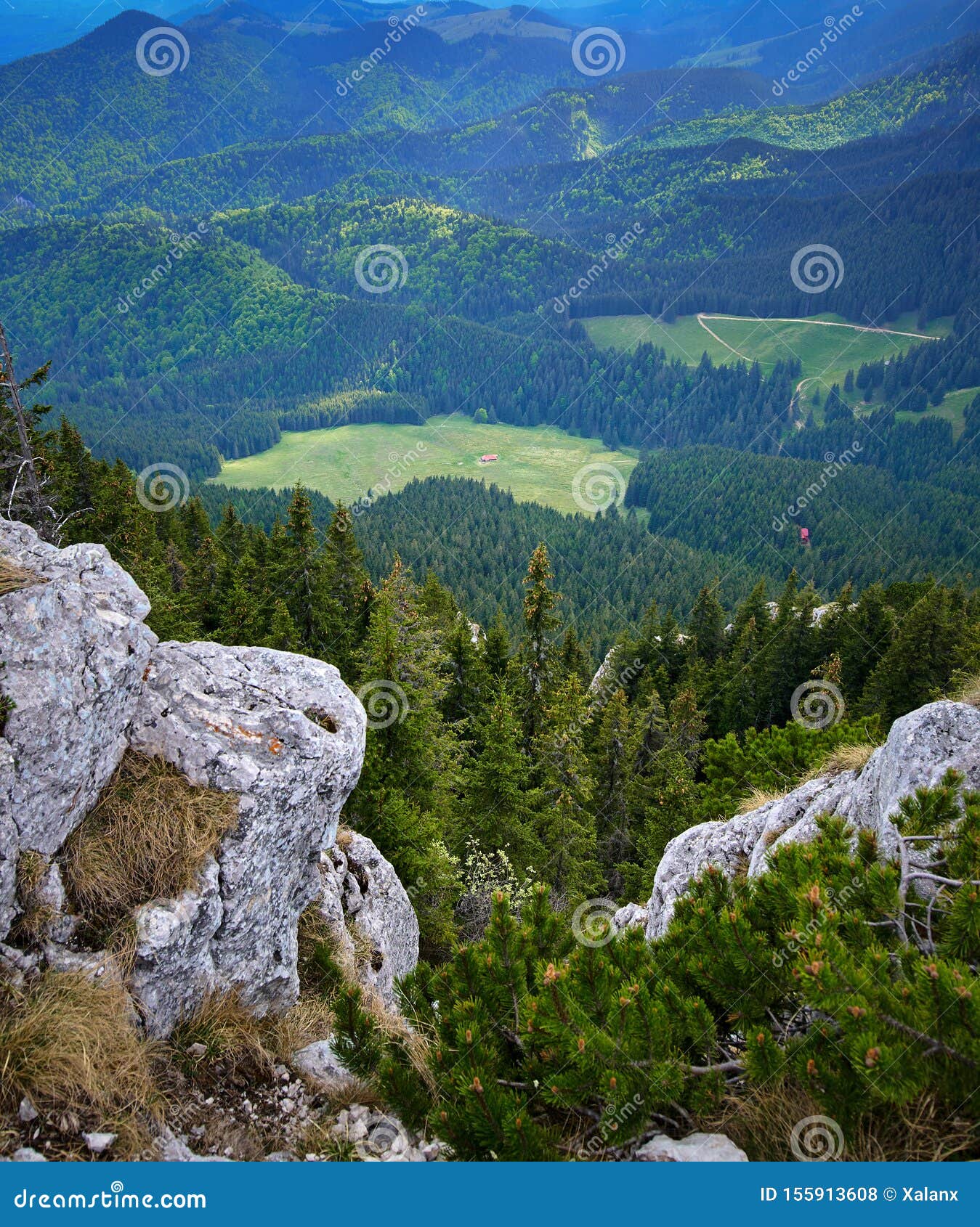 Mountain Valley Seen from Above Stock Photo - Image of rocky, high ...