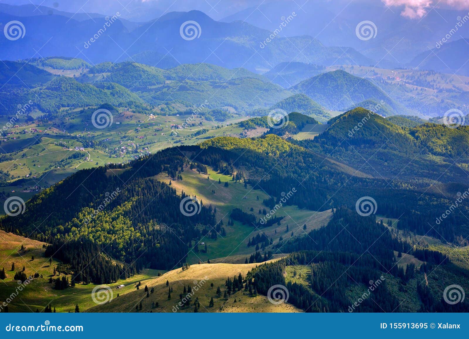 Mountain Valley Seen from Above Stock Image - Image of rocky, peak ...
