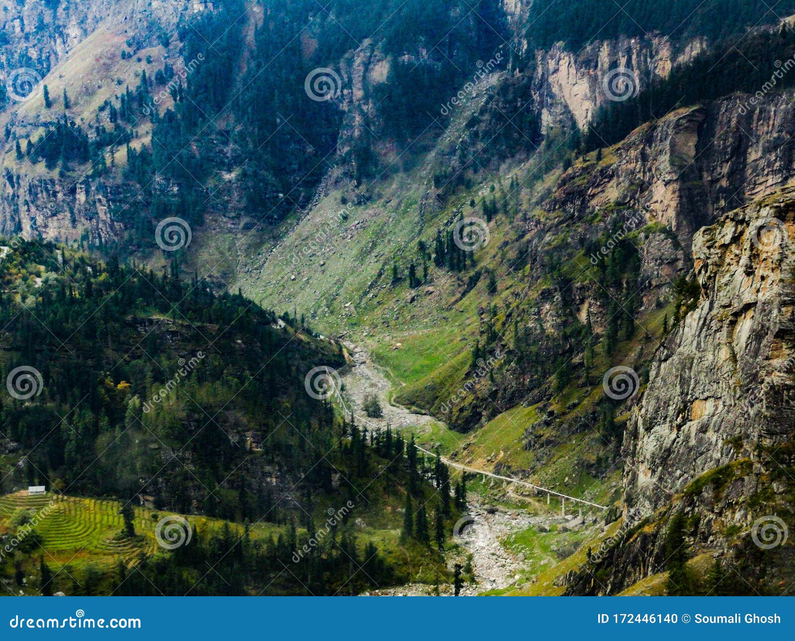Mountain Valley from Top Angle View Stock Photo - Image of mountain ...