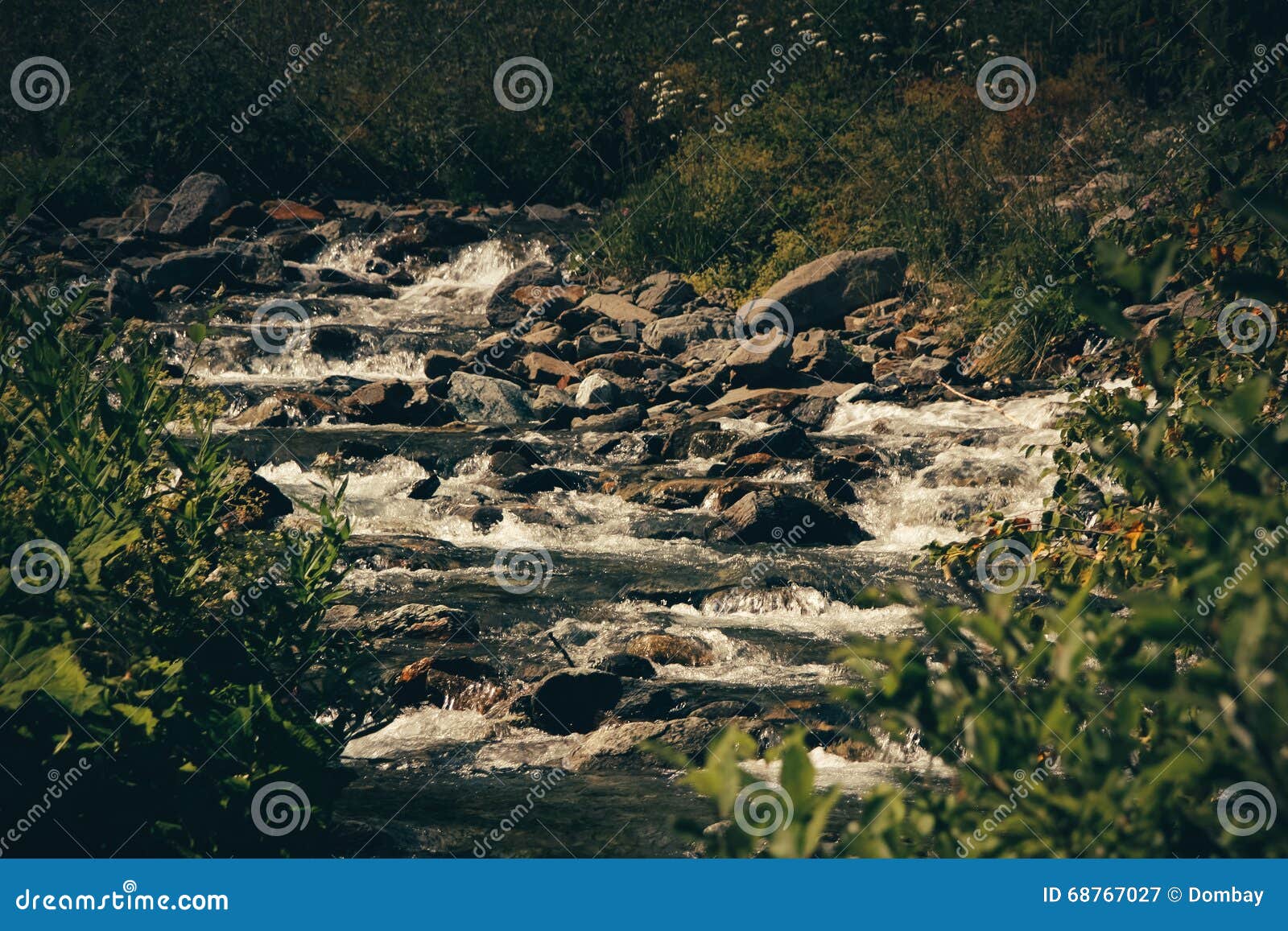 Mountain Valley, a Top View of the River Bed.landscape with a Mo Stock ...