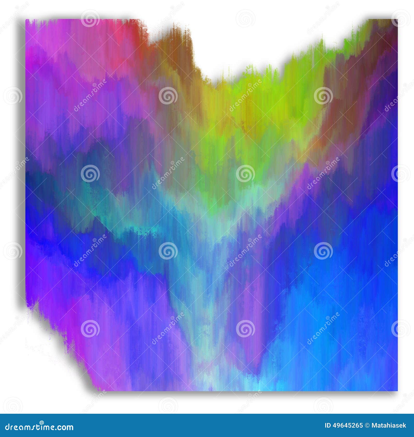 Mountain Valley with Wild River. Abstract Painting Stock Illustration ...