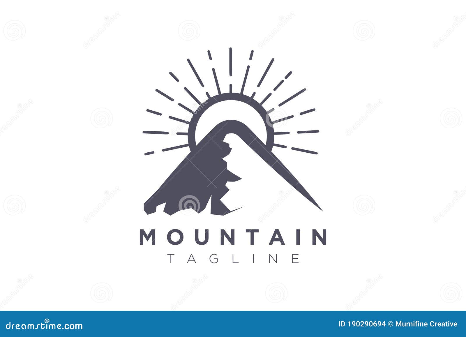Mountain Vector Design with the Sun Stock Vector - Illustration of ...