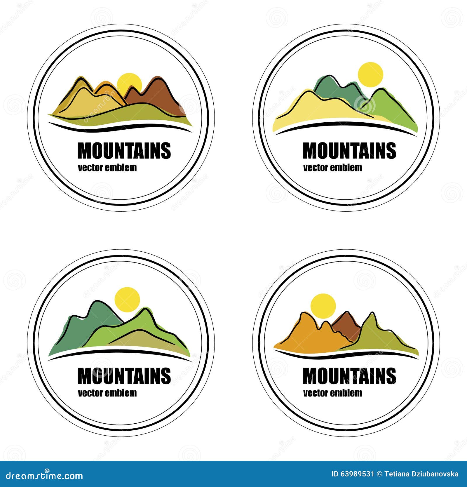 Mountain Vector Emblems and Logotypes. Stock Vector - Illustration of ...