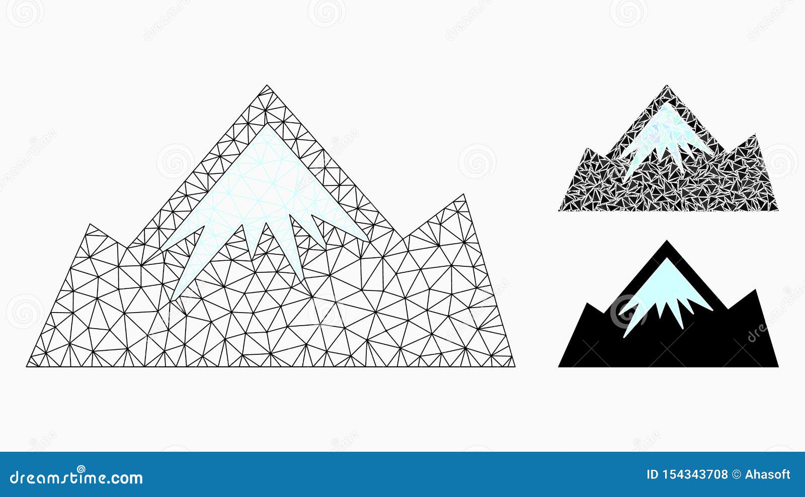 Mountain Vector Mesh 2D Model and Triangle Mosaic Icon Stock Vector ...