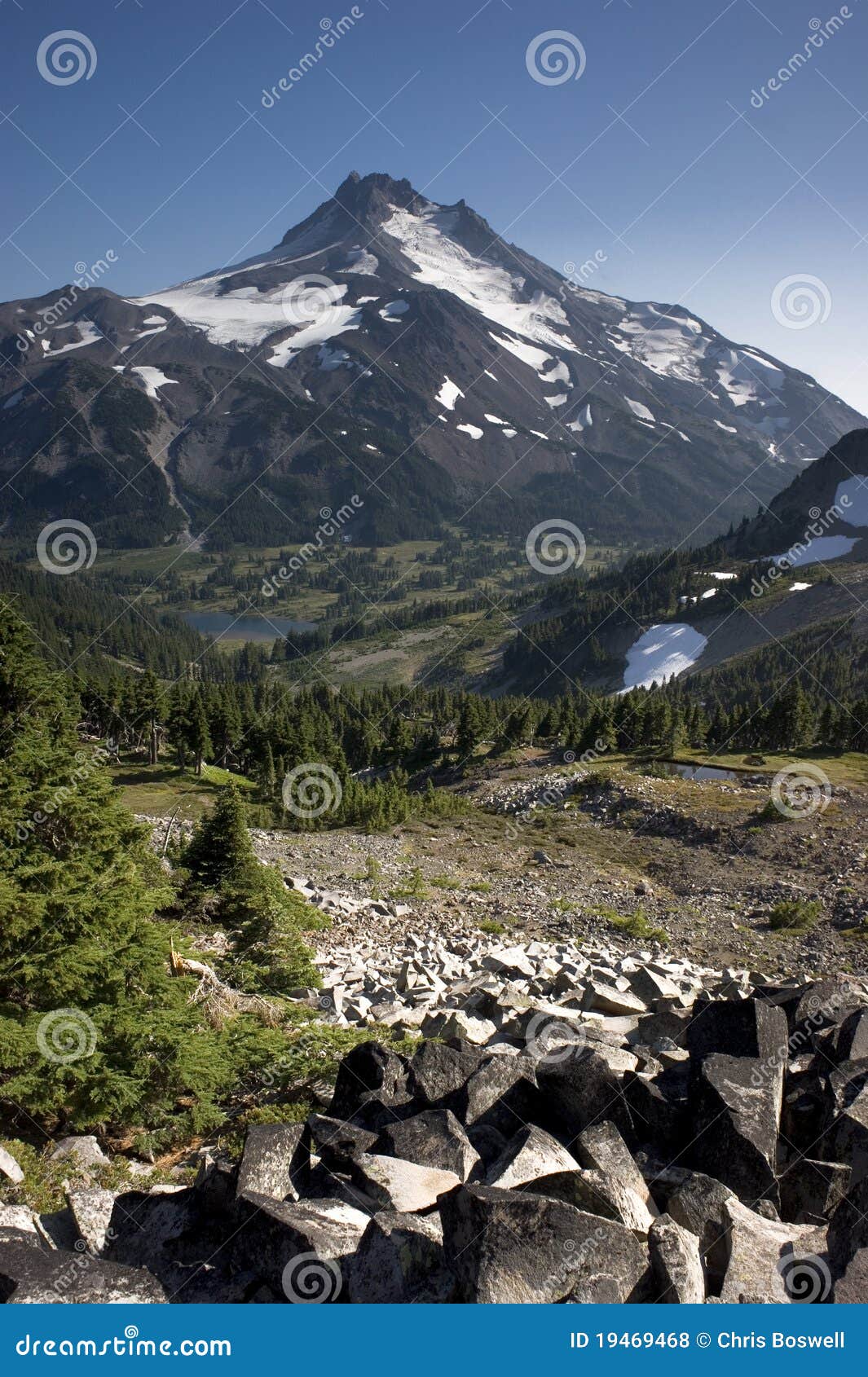 Mountain View Vertical Cascade Range Oregon Stock Photo - Image of ...