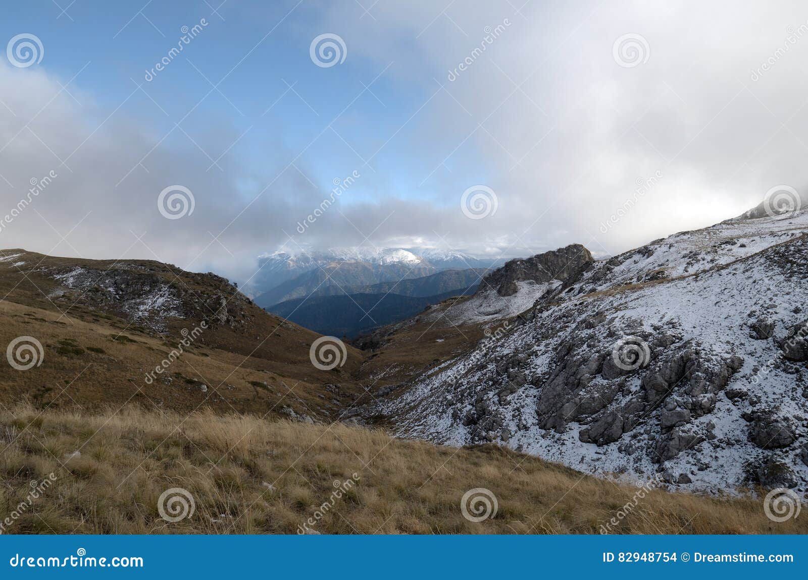 Mountain View Away from the Foreground of the Stones. Stock Photo ...