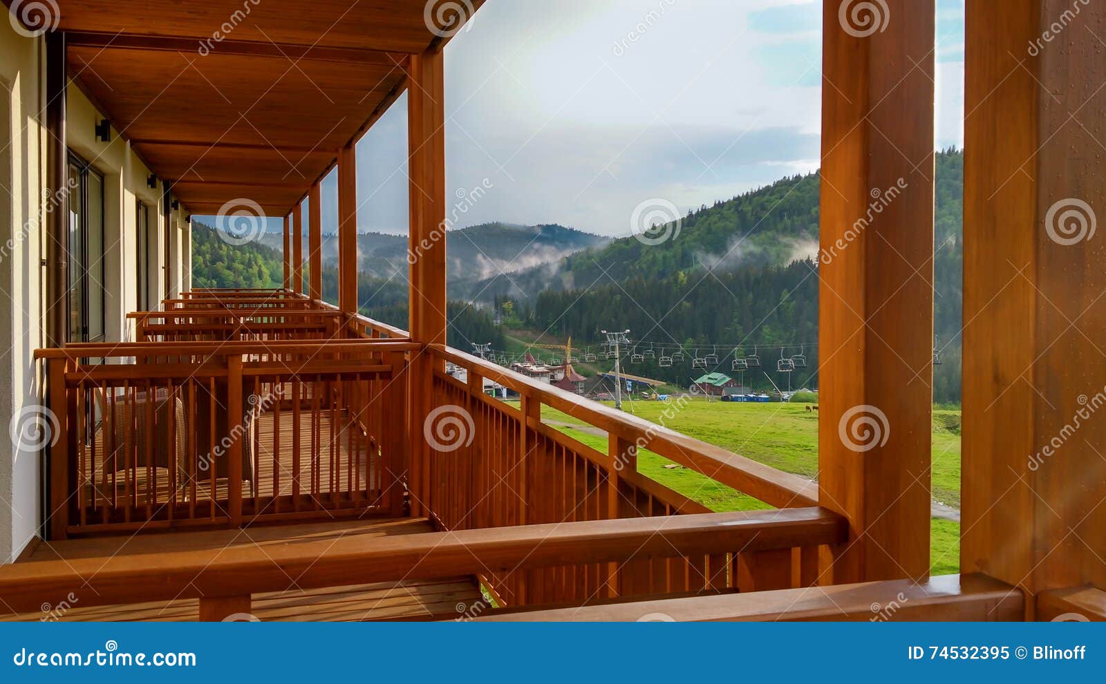 Mountain View from the Balcony Stock Image - Image of lake, cloud: 74532395