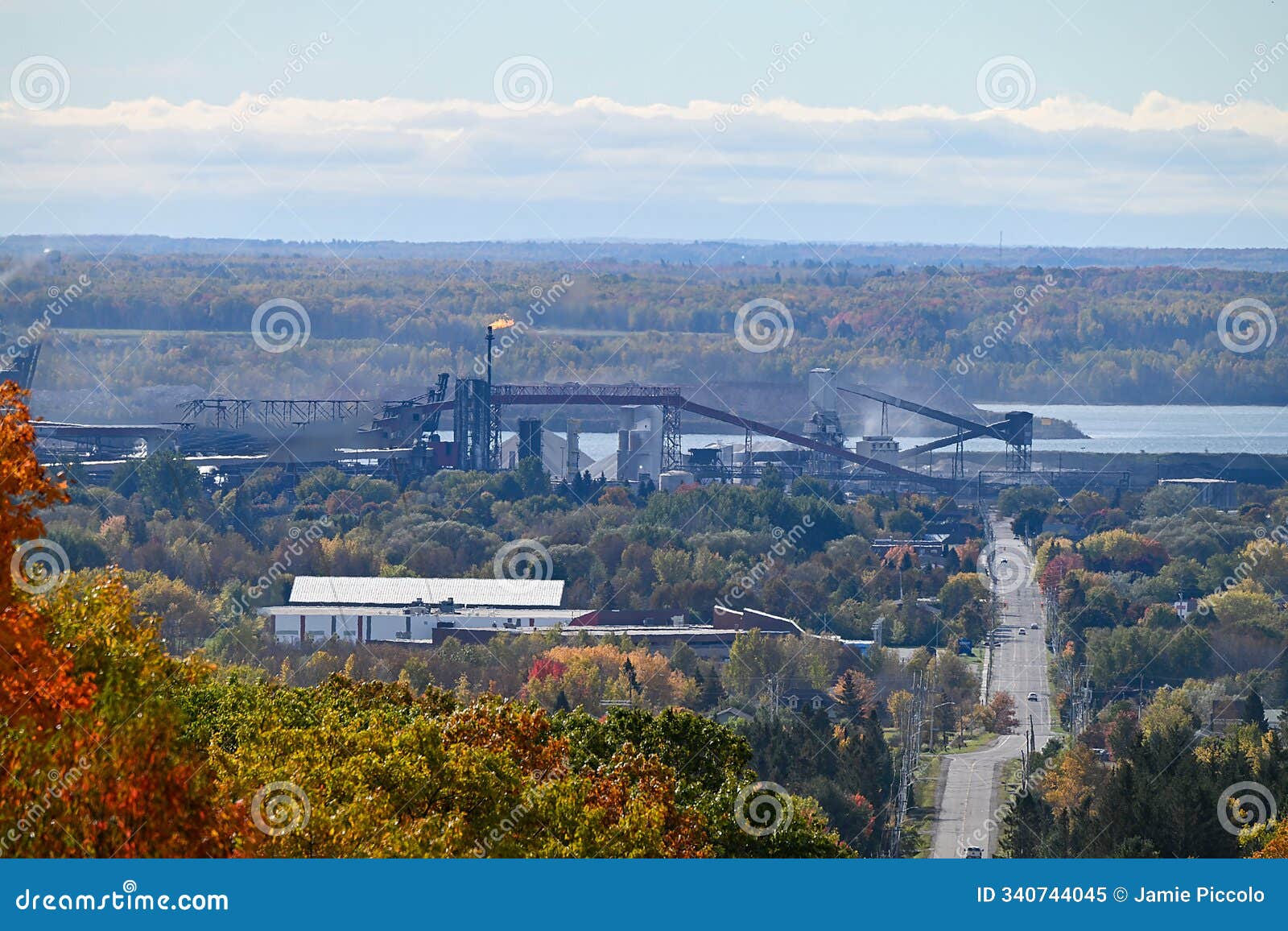 Mountain View Below in the Valley with the Lake Stock Image - Image of ...