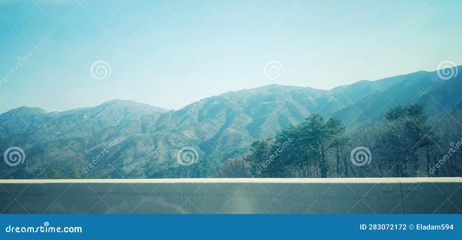 Mountain View with a Blue Sky on the Side Stock Photo - Image of side ...