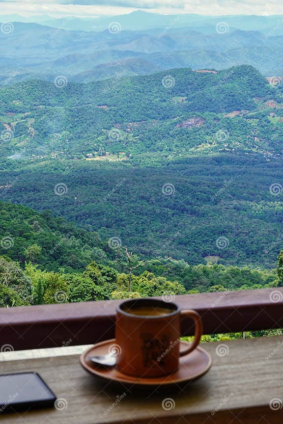 The Mountain View from the Coffee Shop. Editorial Photography - Image ...