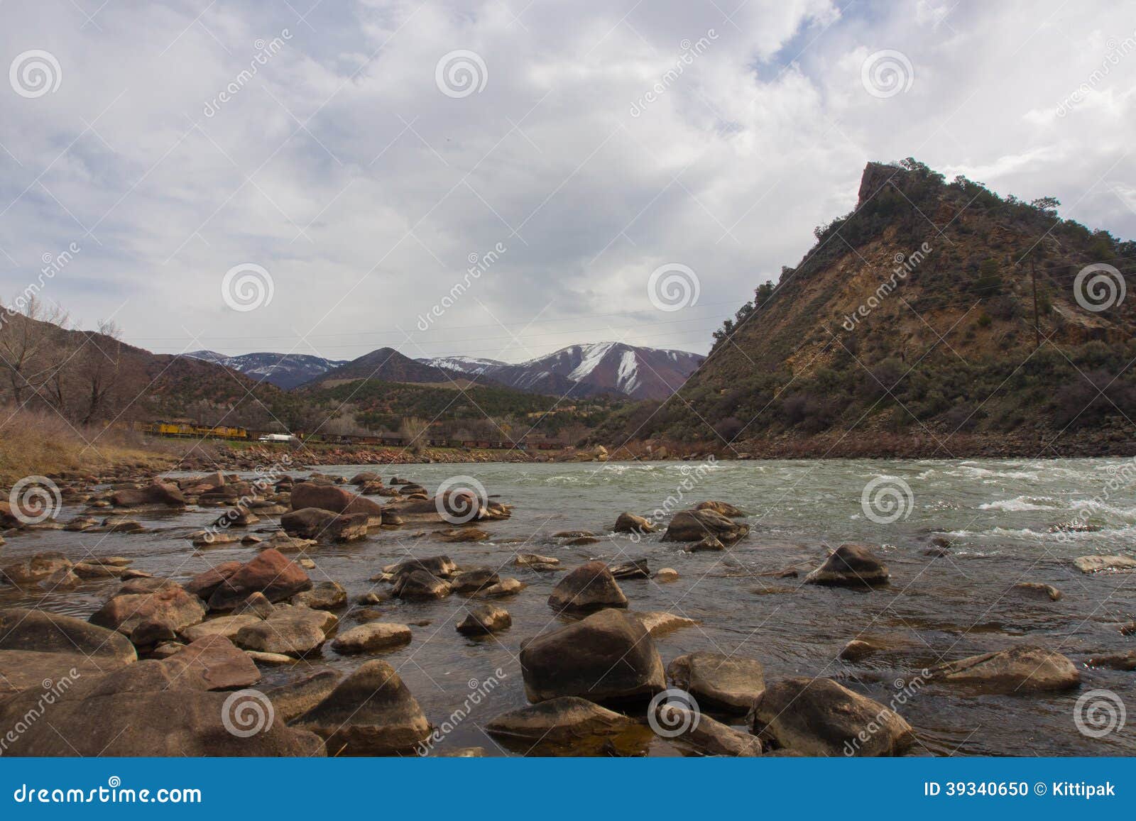 Mountain View with Colorado River Stock Photo - Image of clear, beauty ...