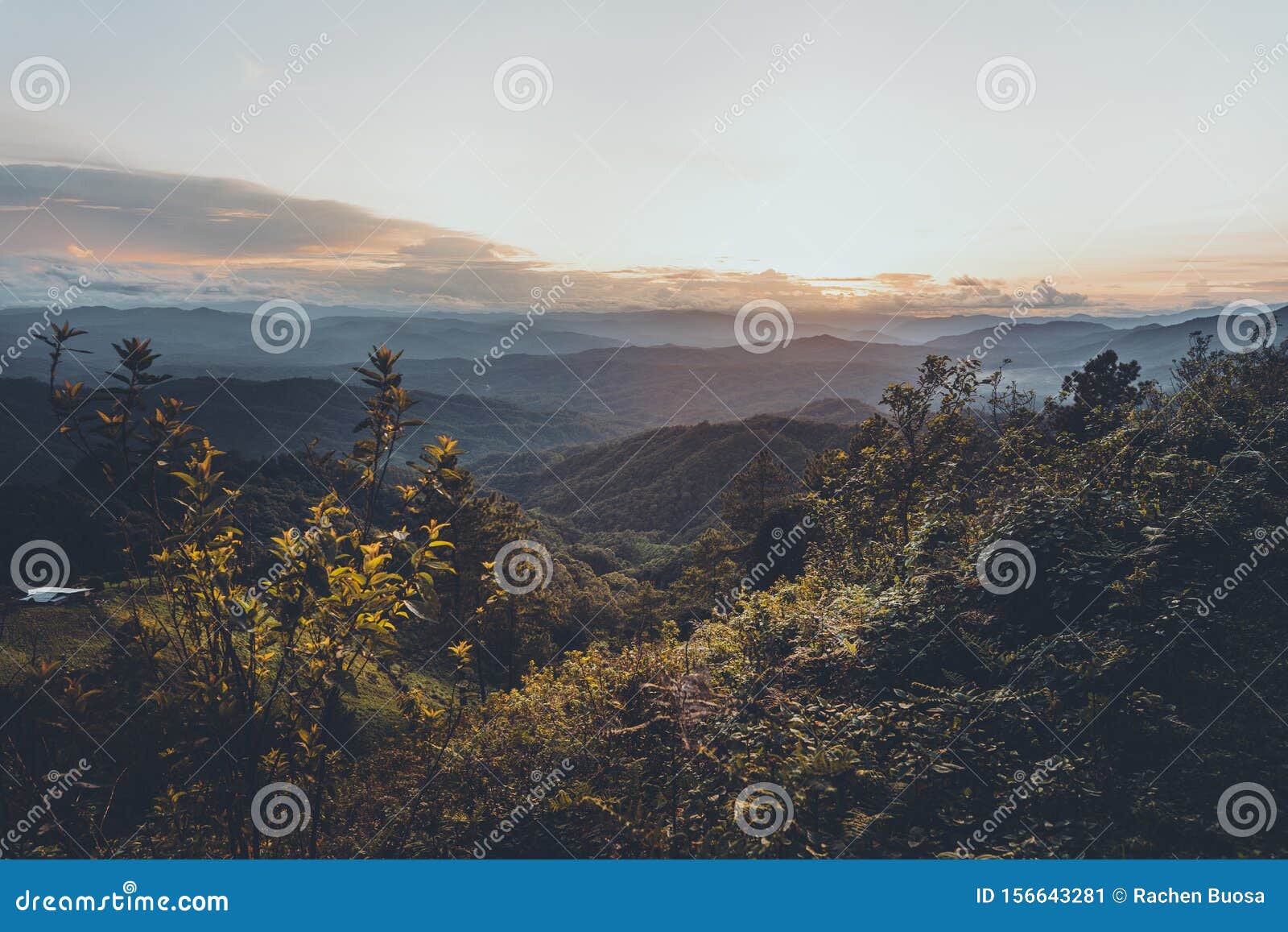 Mountain View in the Evening Stock Image - Image of people, evening ...
