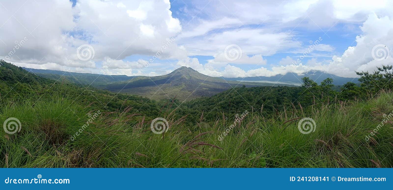 Mountain View with Grass Field Stock Image - Image of fell, prairie ...