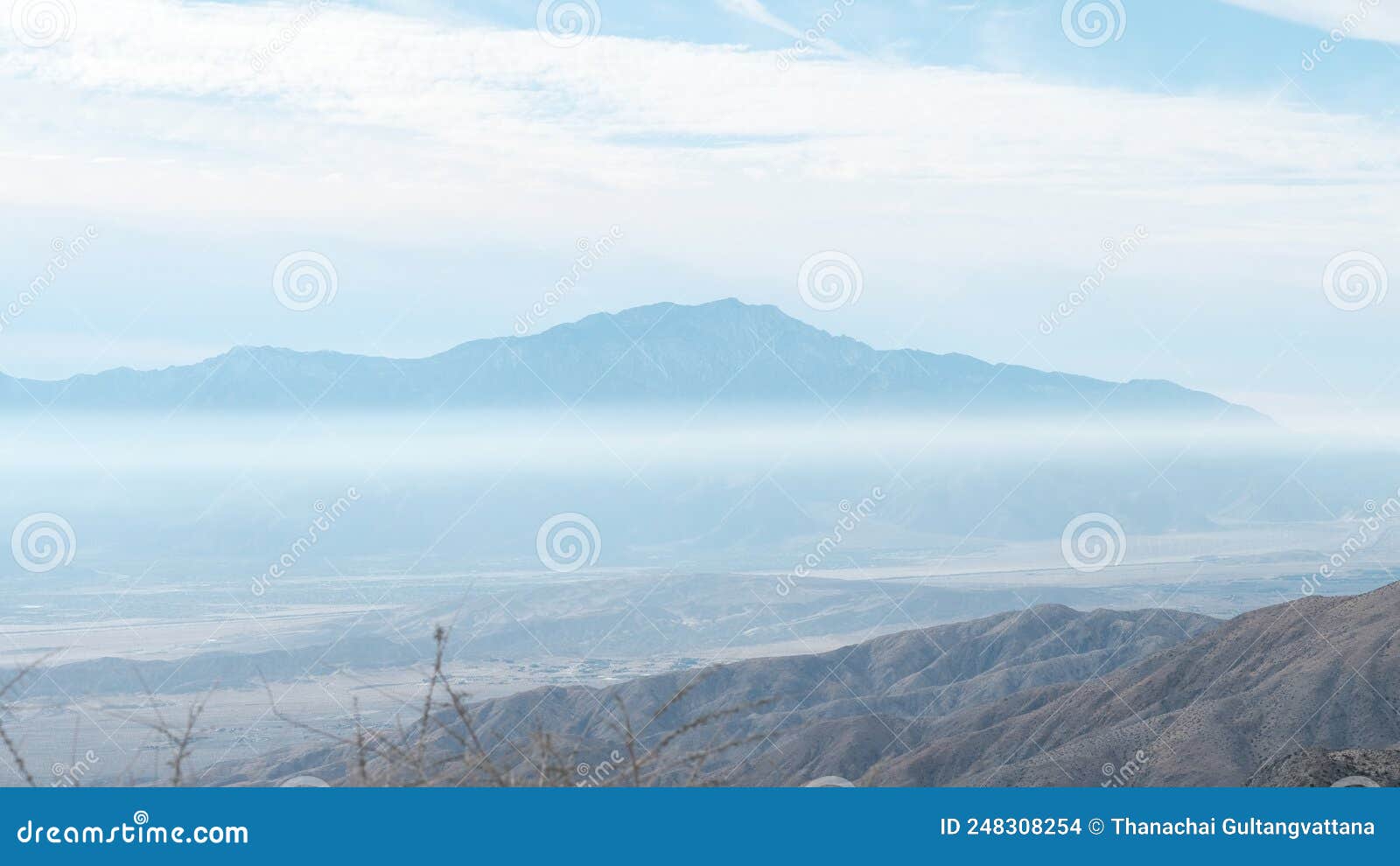 Mountain View Hide in the Fog Stock Photo - Image of view, fell: 248308254