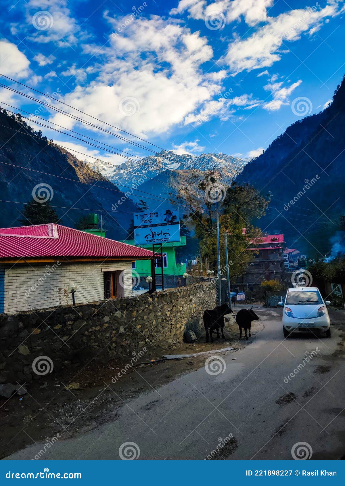 A Mountain View from Himalayan Mountains, Kasol Kullu Manali Himachal ...