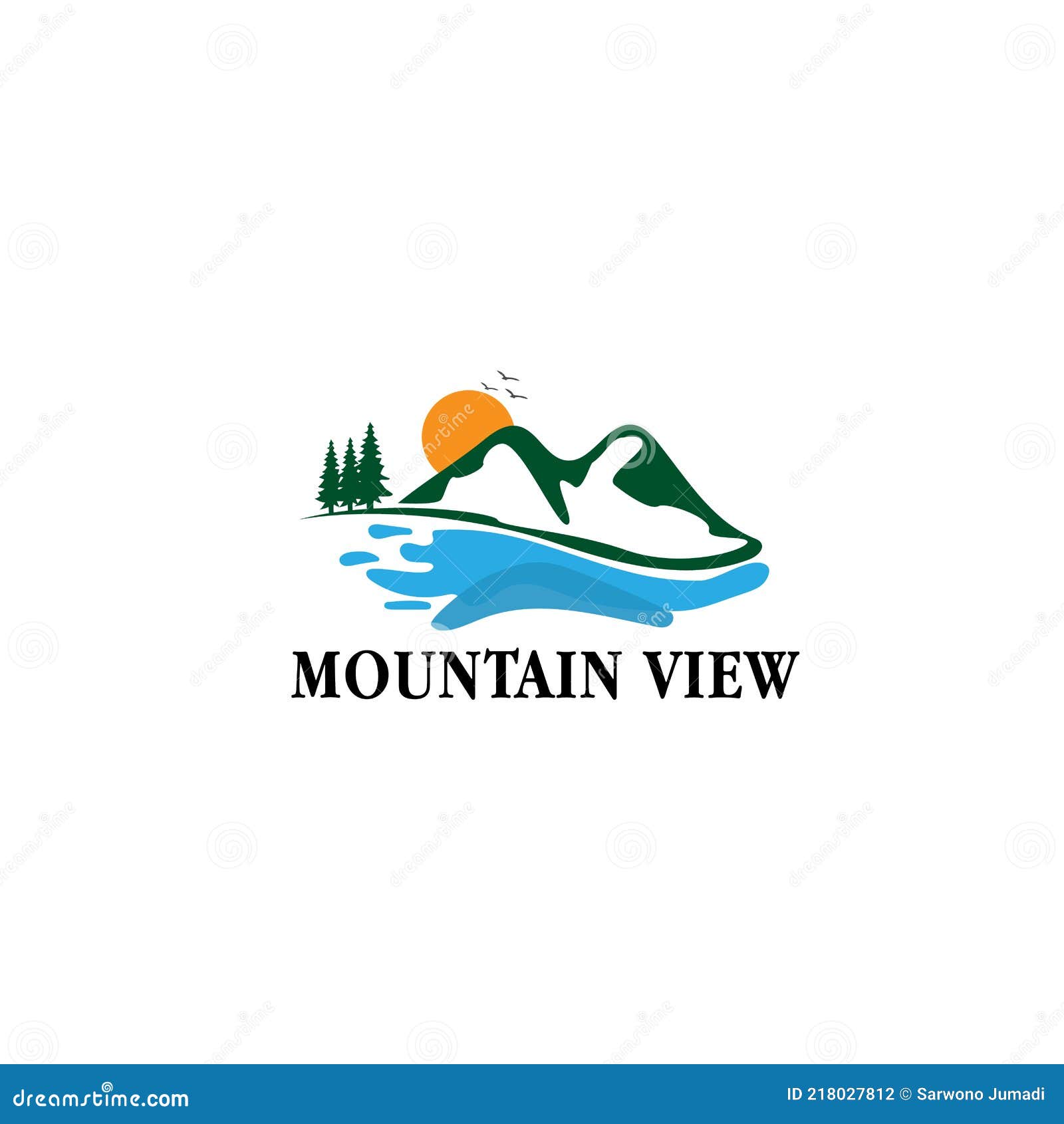 Mountain View Logo Vector Illustration Concept, Icon, Element, and ...